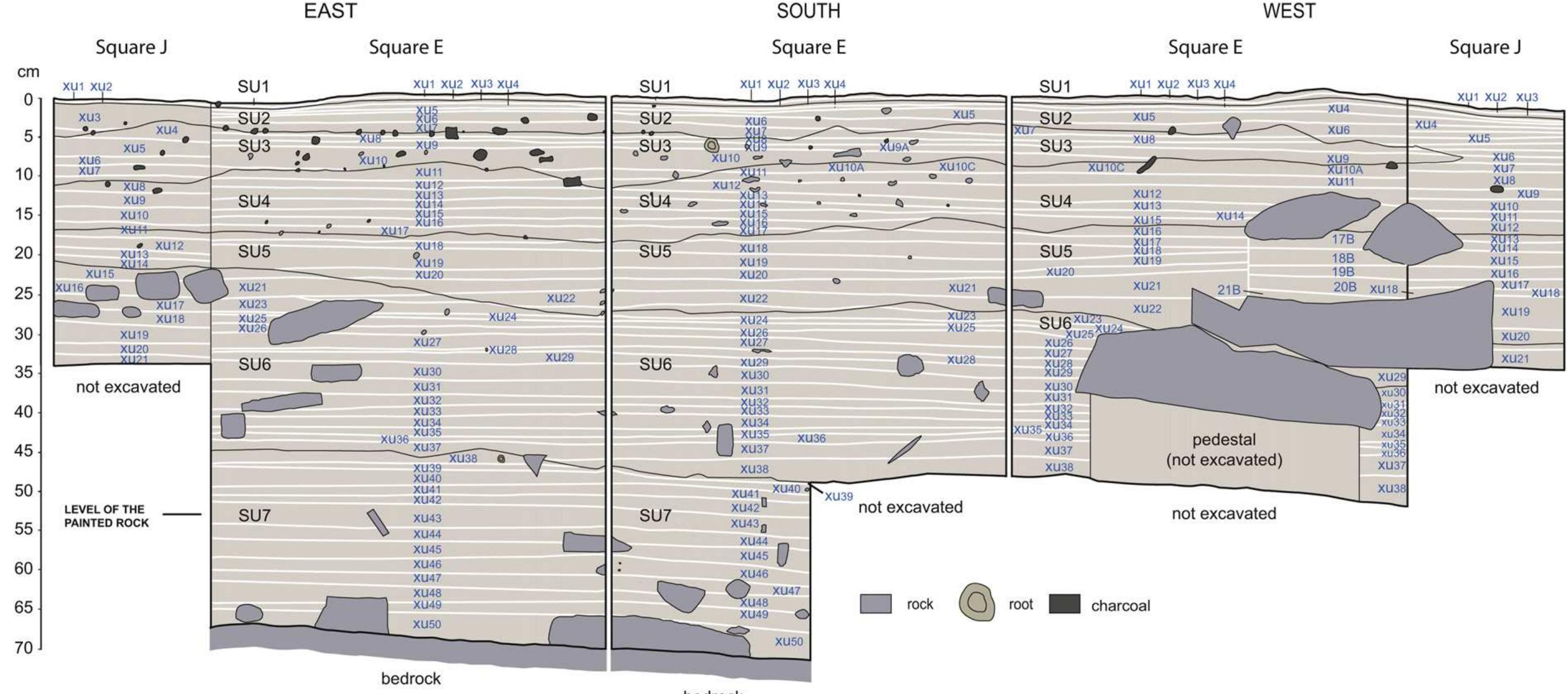 Figure 4 - A 28,000 year old excavated painted rock from