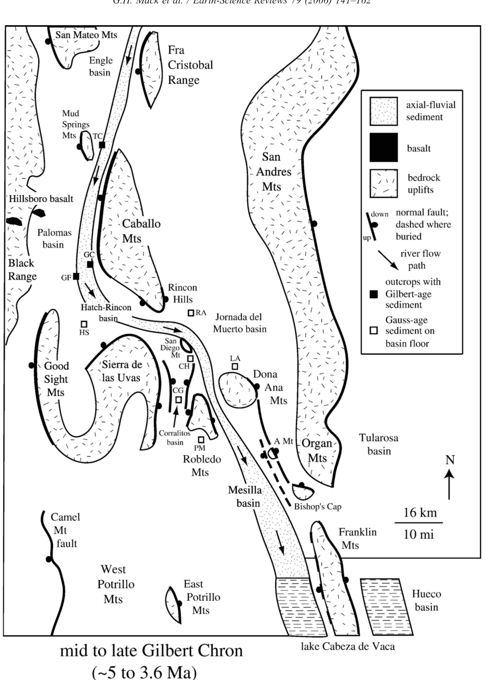 Palaeogeographic map of the aggradational phase of the rio