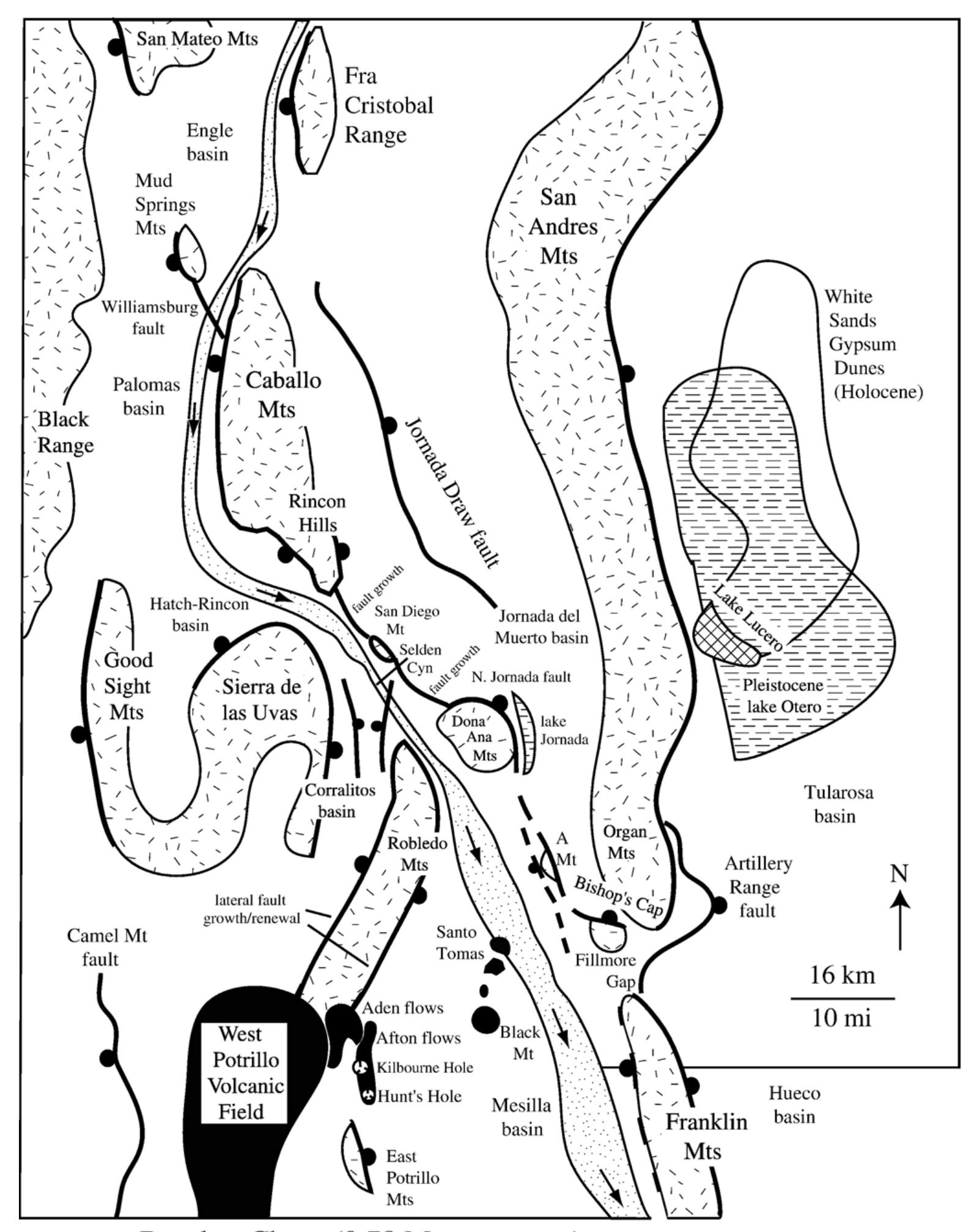 Palaeogeographic map of the degradational phase of the rio