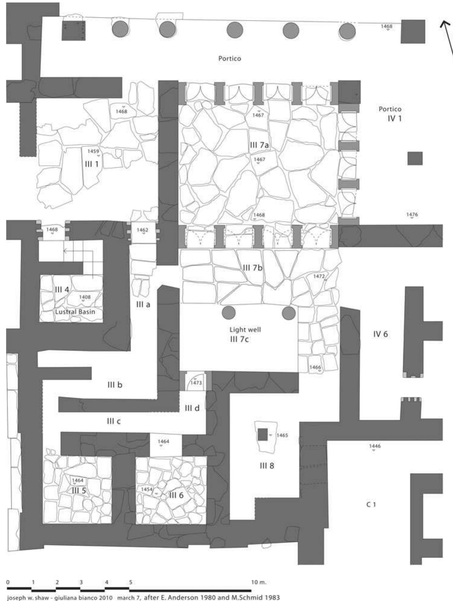 Malia palace, residential area in palace, by j. shaw and g.