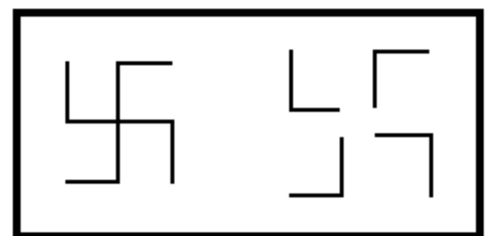 Diagram 1. a swastika, disassembled. brian was in a class of