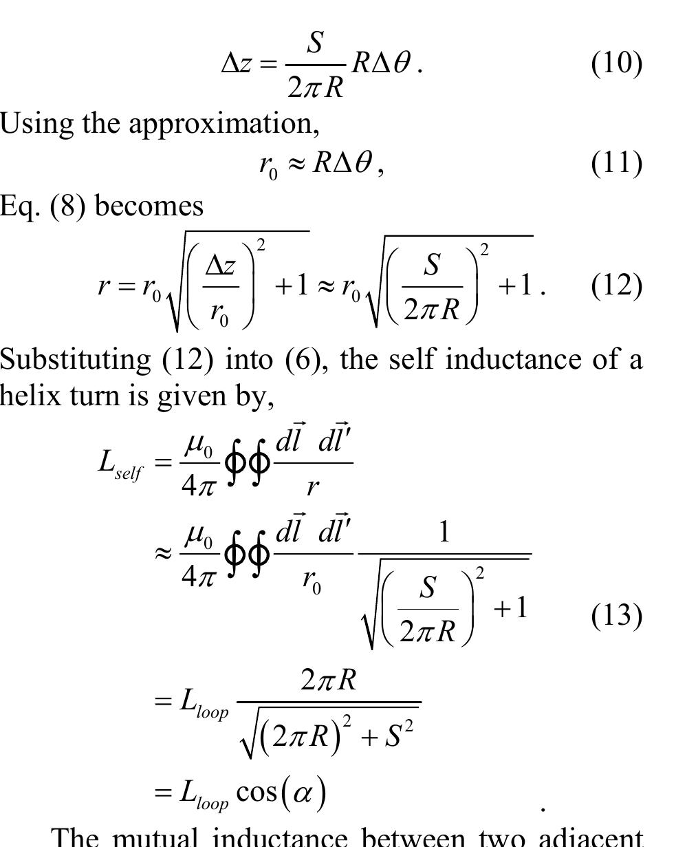 Figure 3 - A Simplified Model for Normal Mode Helical
