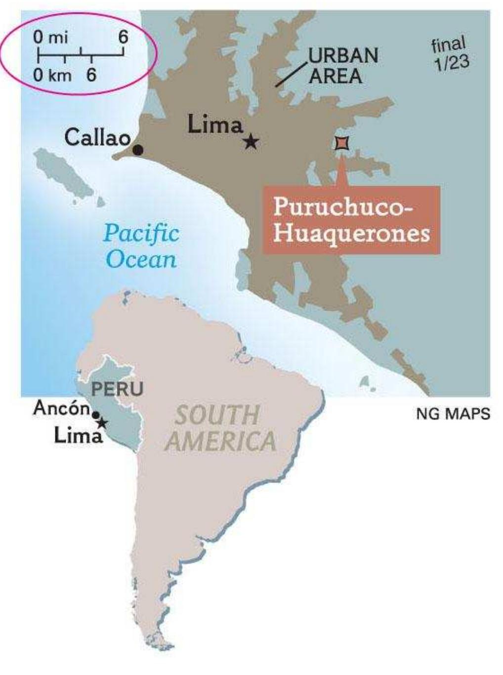 2: map showing the location of lima and puruchuco