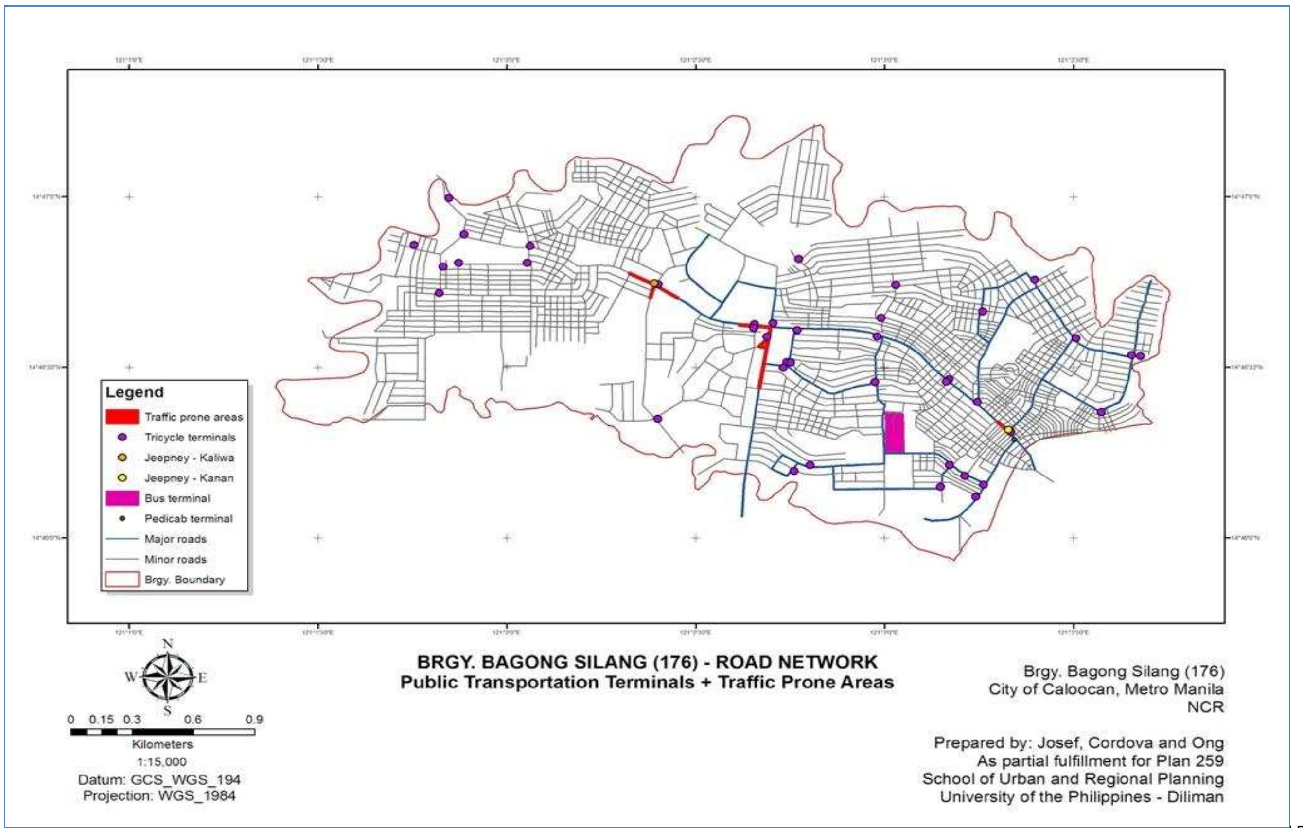 Identified terminals for jeepneys tricycles, and pedicabs,