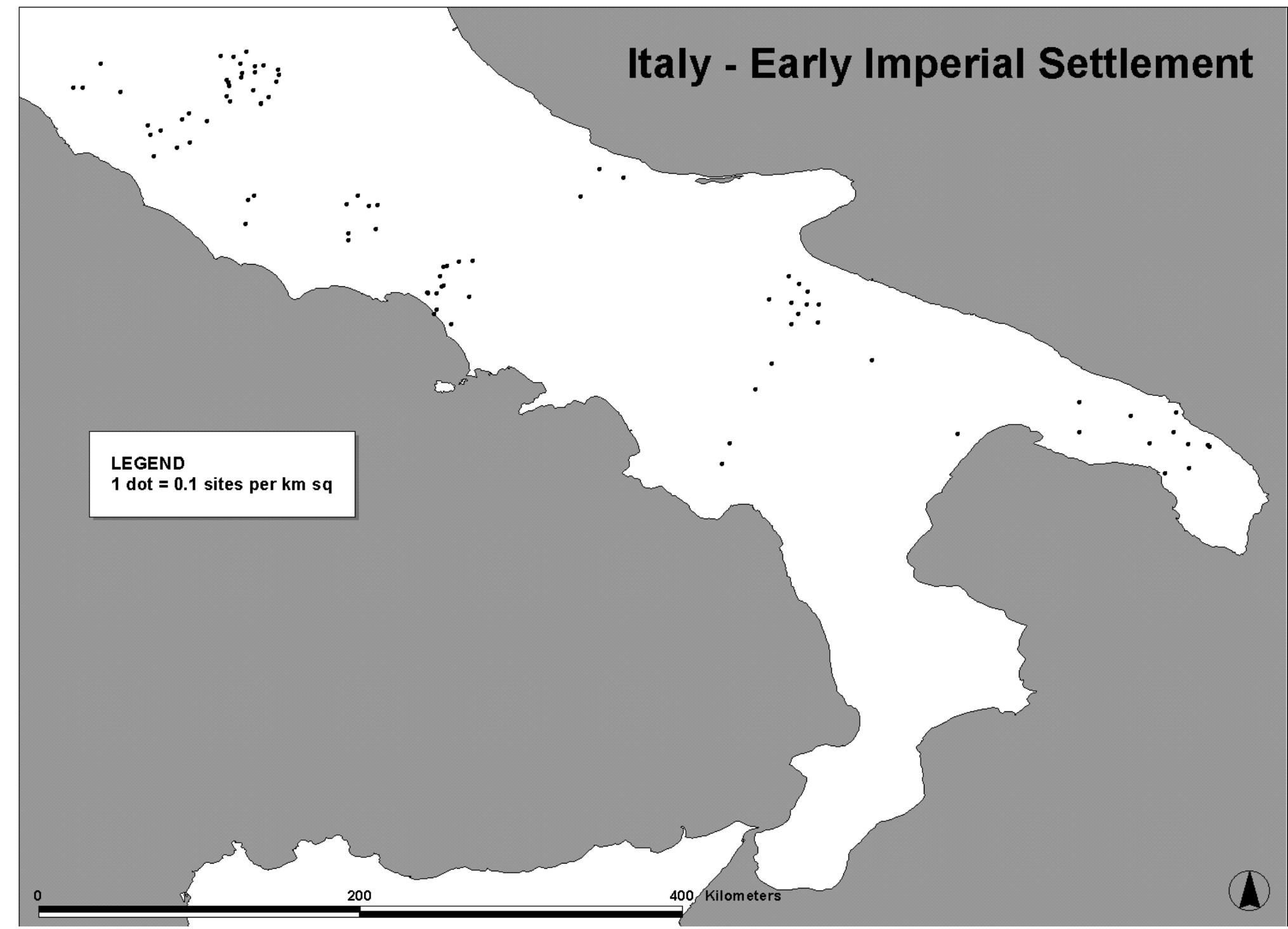 4 density of early imperial period settlement in central and