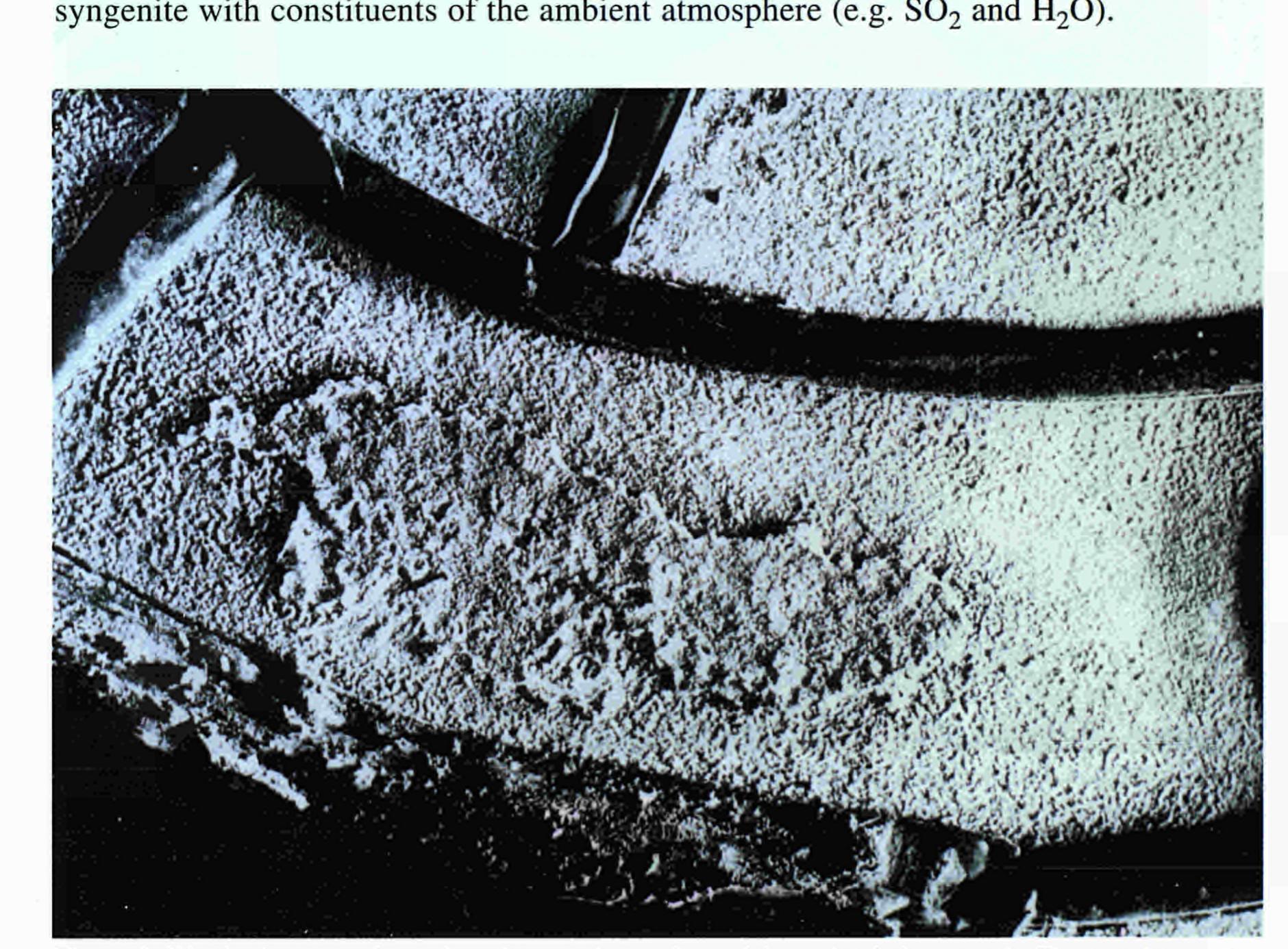 Weathering crust formed on the exterior surface of the