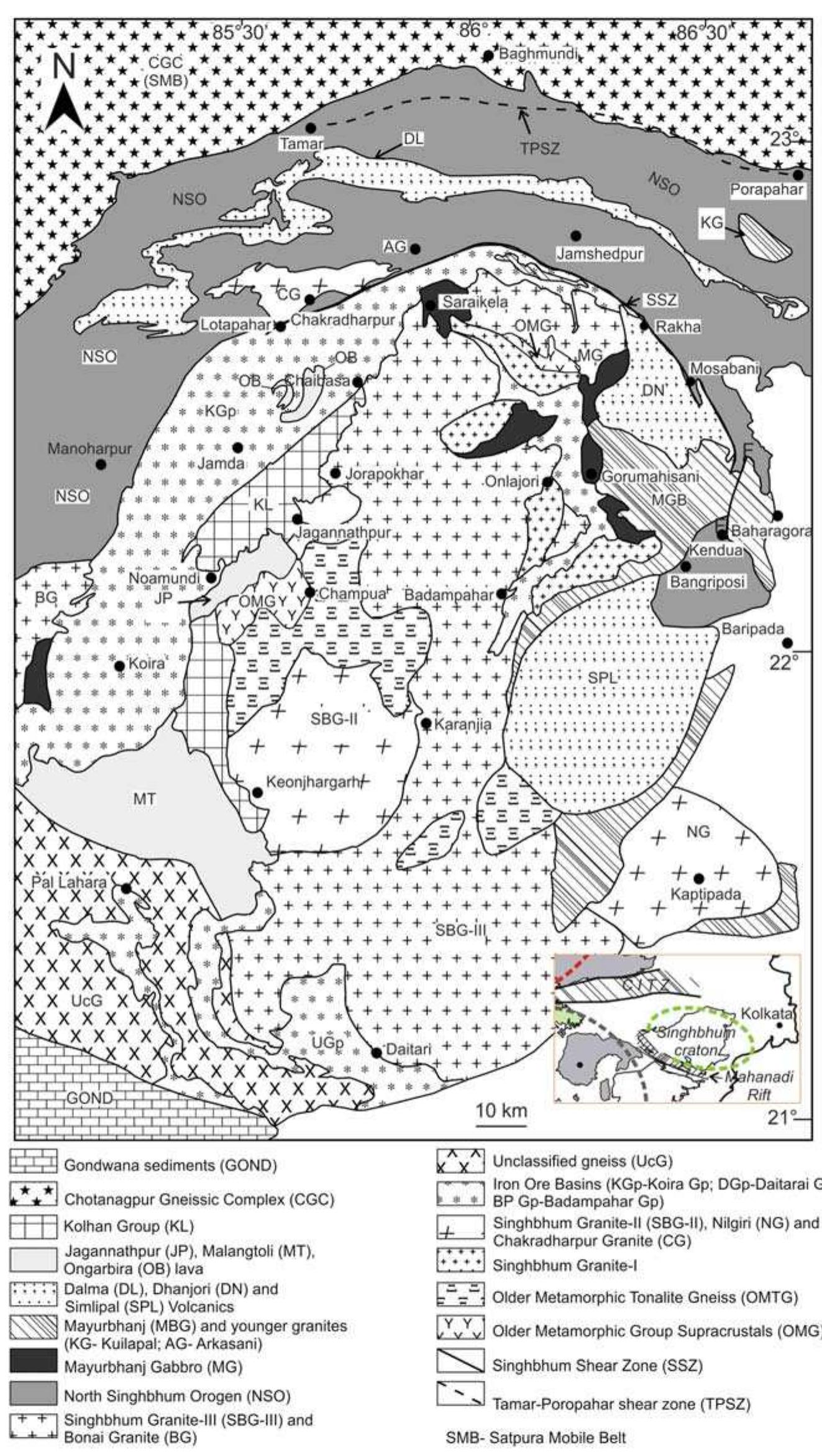 Sketch geological map showing the salient features of the