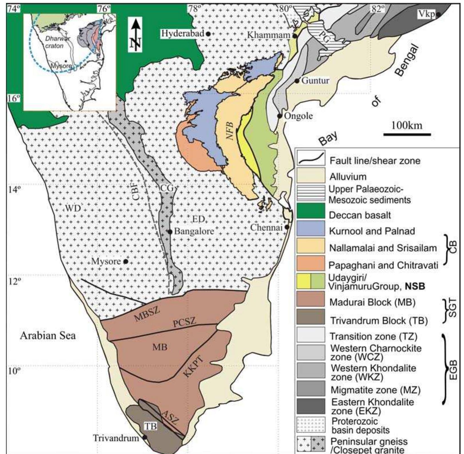Sketch geological map showing the salient features of the