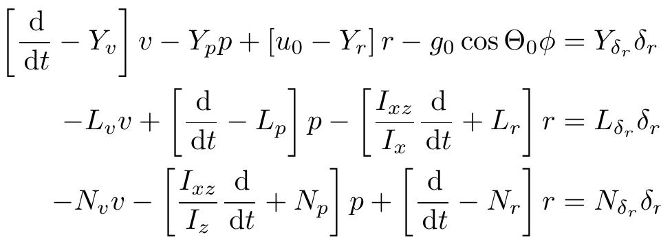 If we introduce the lateral/directional state variable