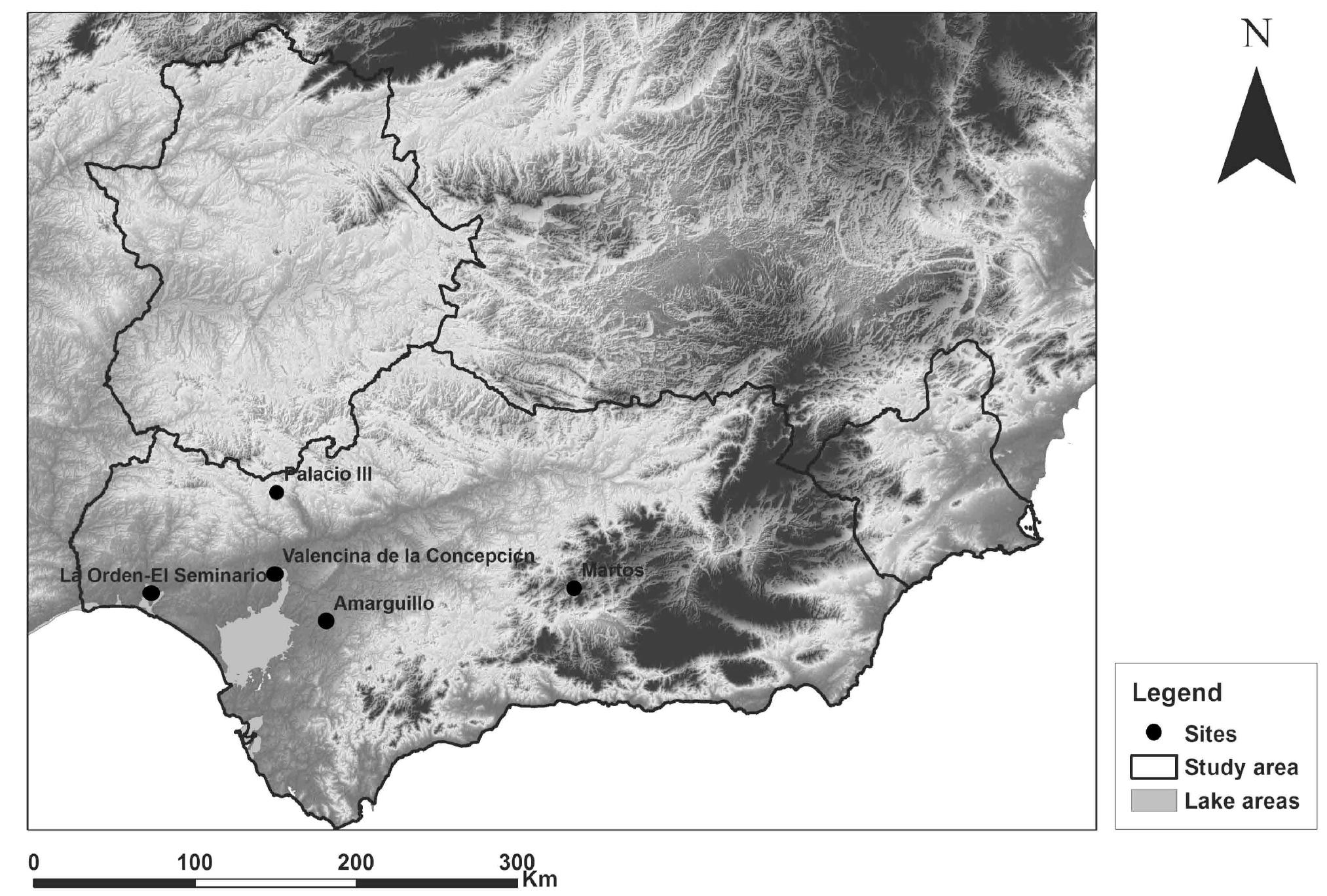 Map of non c14-dated sites which include anthropological