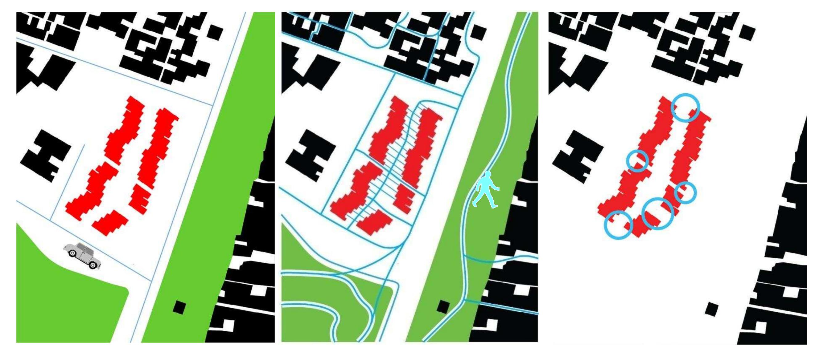 Car circulation slow road network inverse figure ground