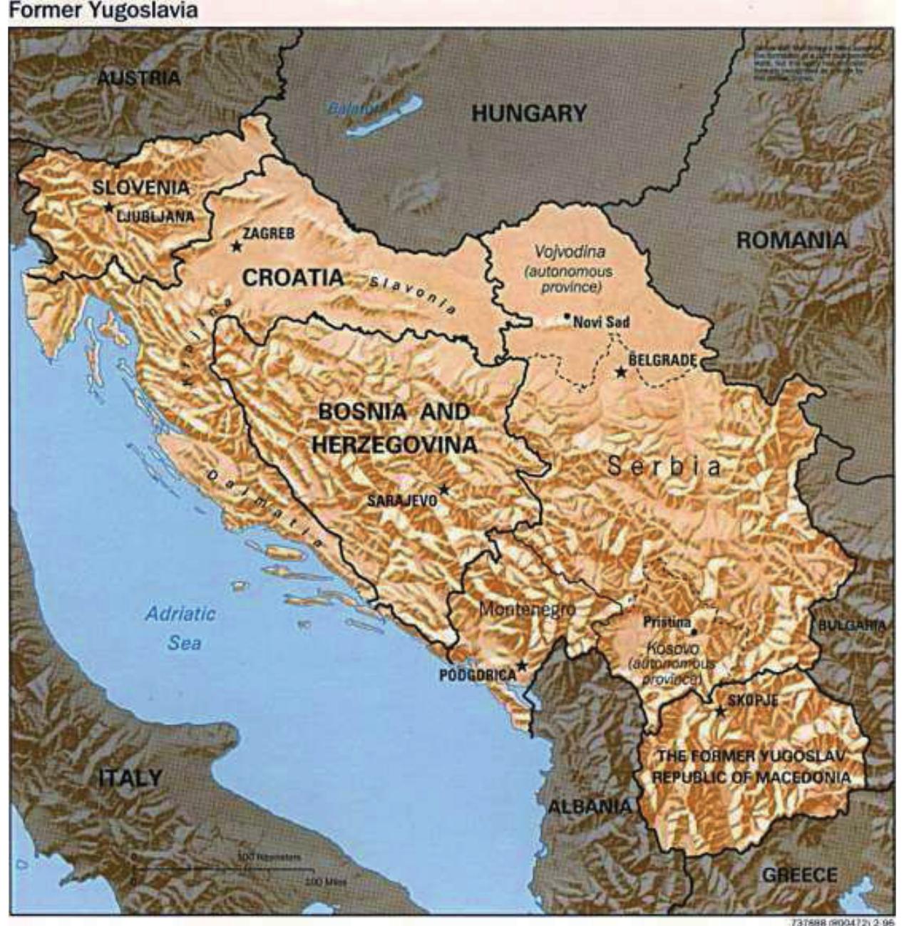 Geographic and political map of the socialist federal