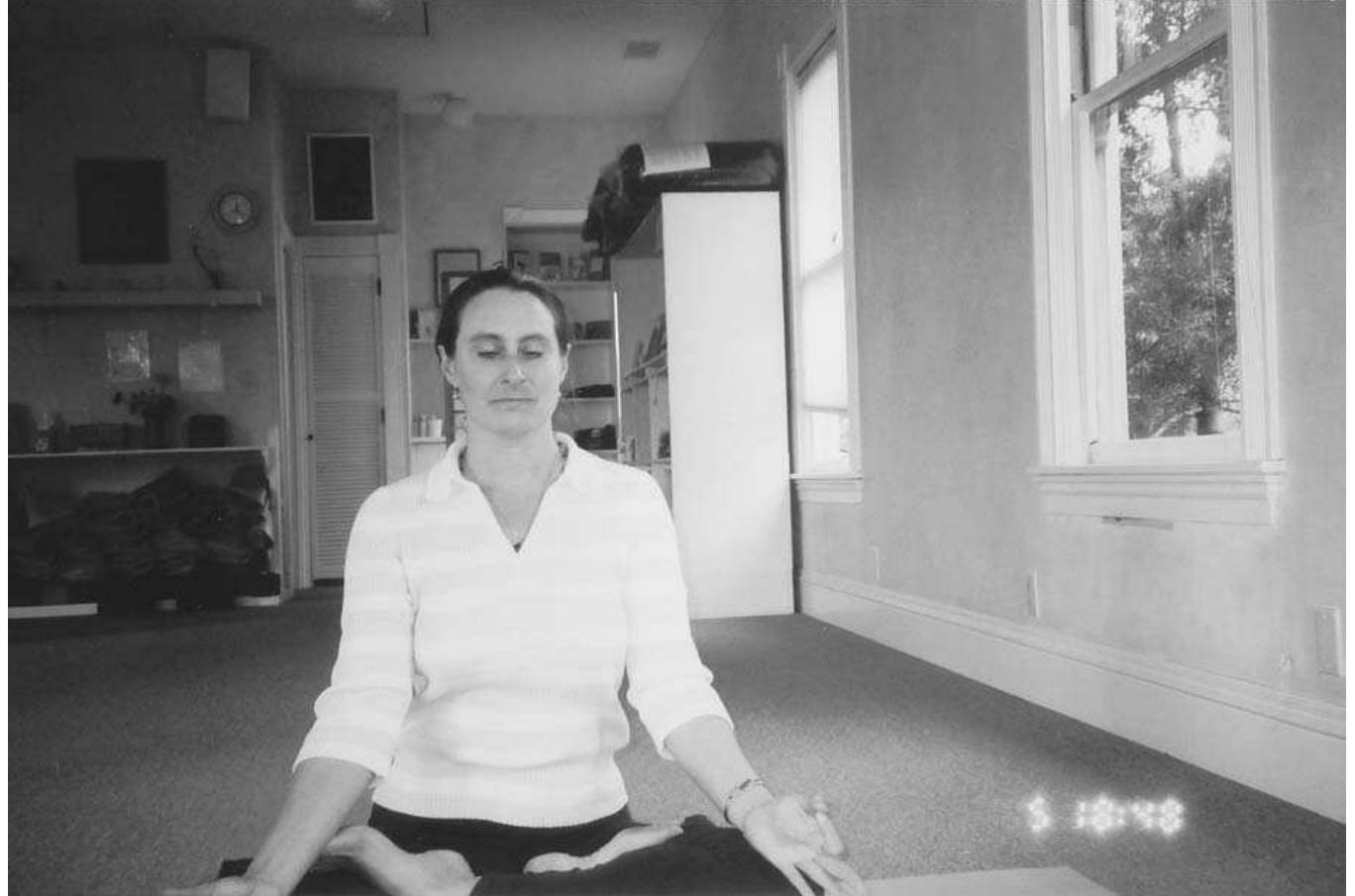 Padmasana: lotus pose. this cross-legged position is a basic