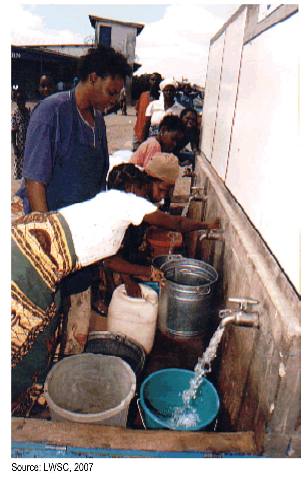 2: a water kiosk in george compound table 6.1: estimated