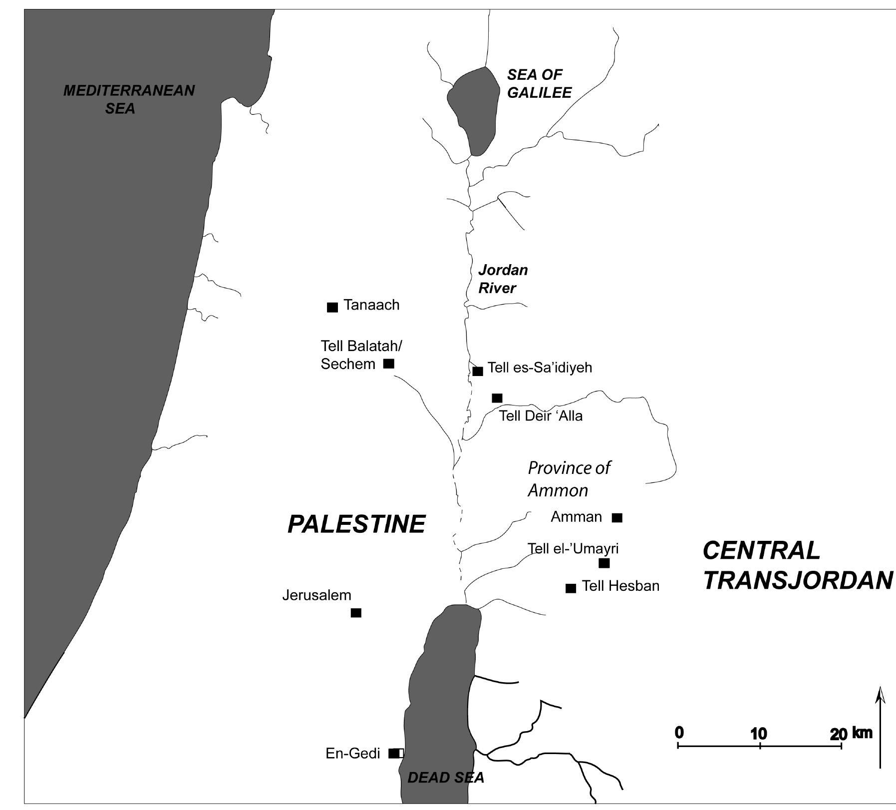 Map of the southern levant around 500 bc