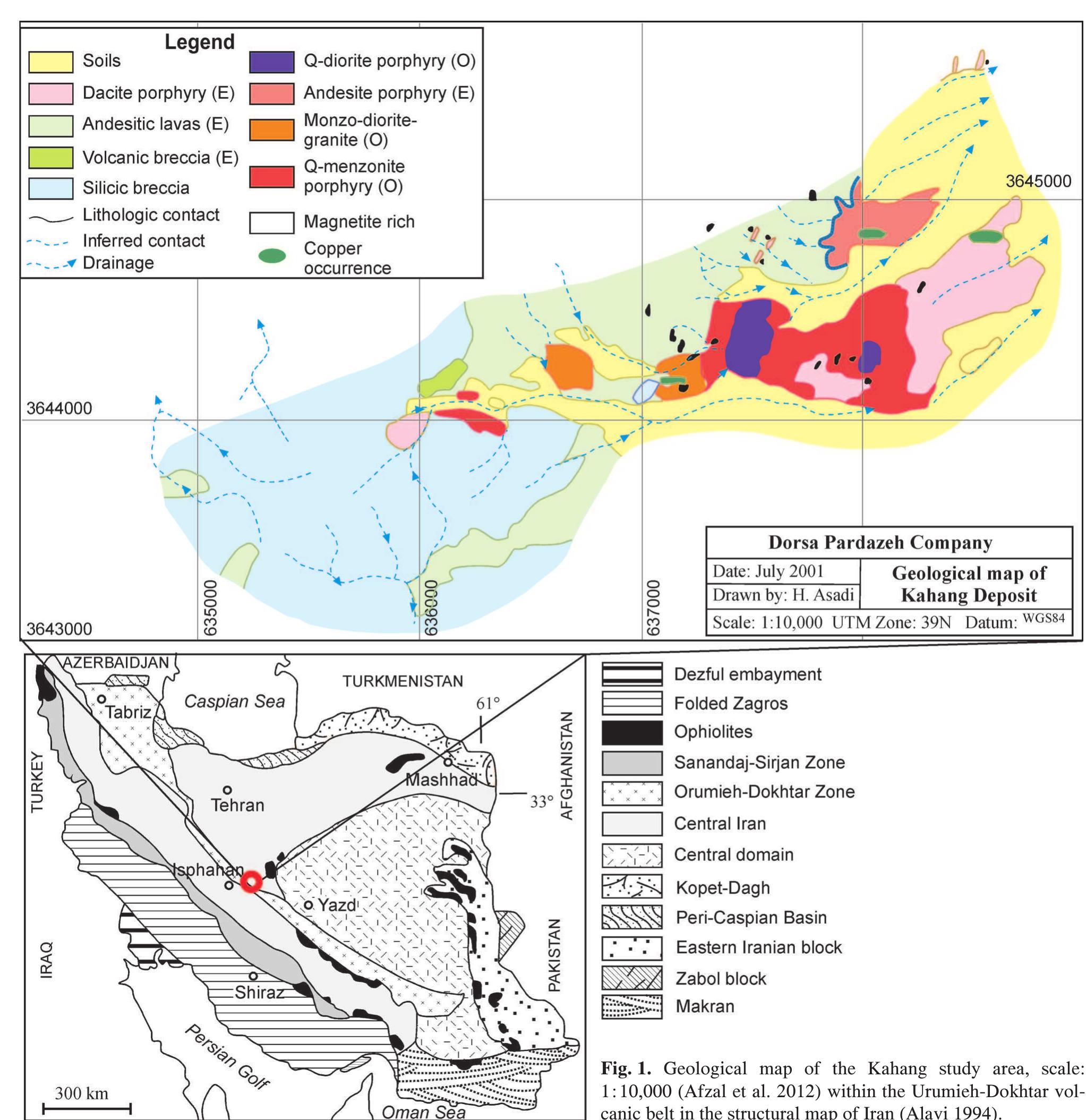 Holes using rockworks" v. 15 software. the subsurface data