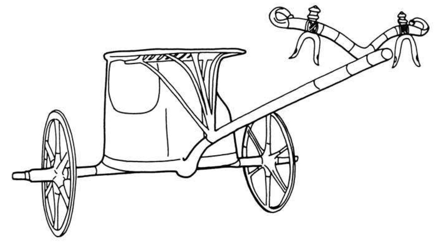 Reconstruction of a chariot from the tomb of tutankhamun