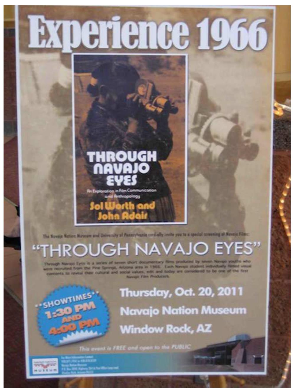 Poster advertising the navajo nation museum screen- ings in