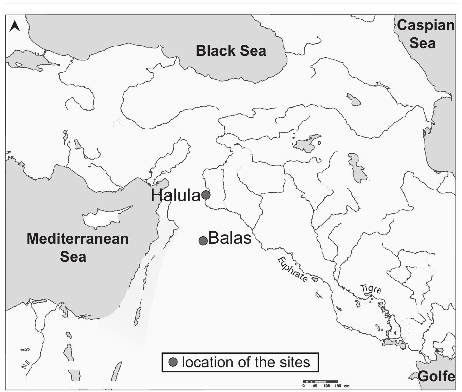 Map of syria with the location of the two sites mentioned in