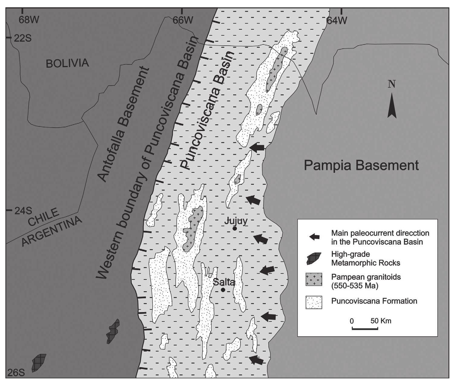 General map showing distribution of outcrops of the