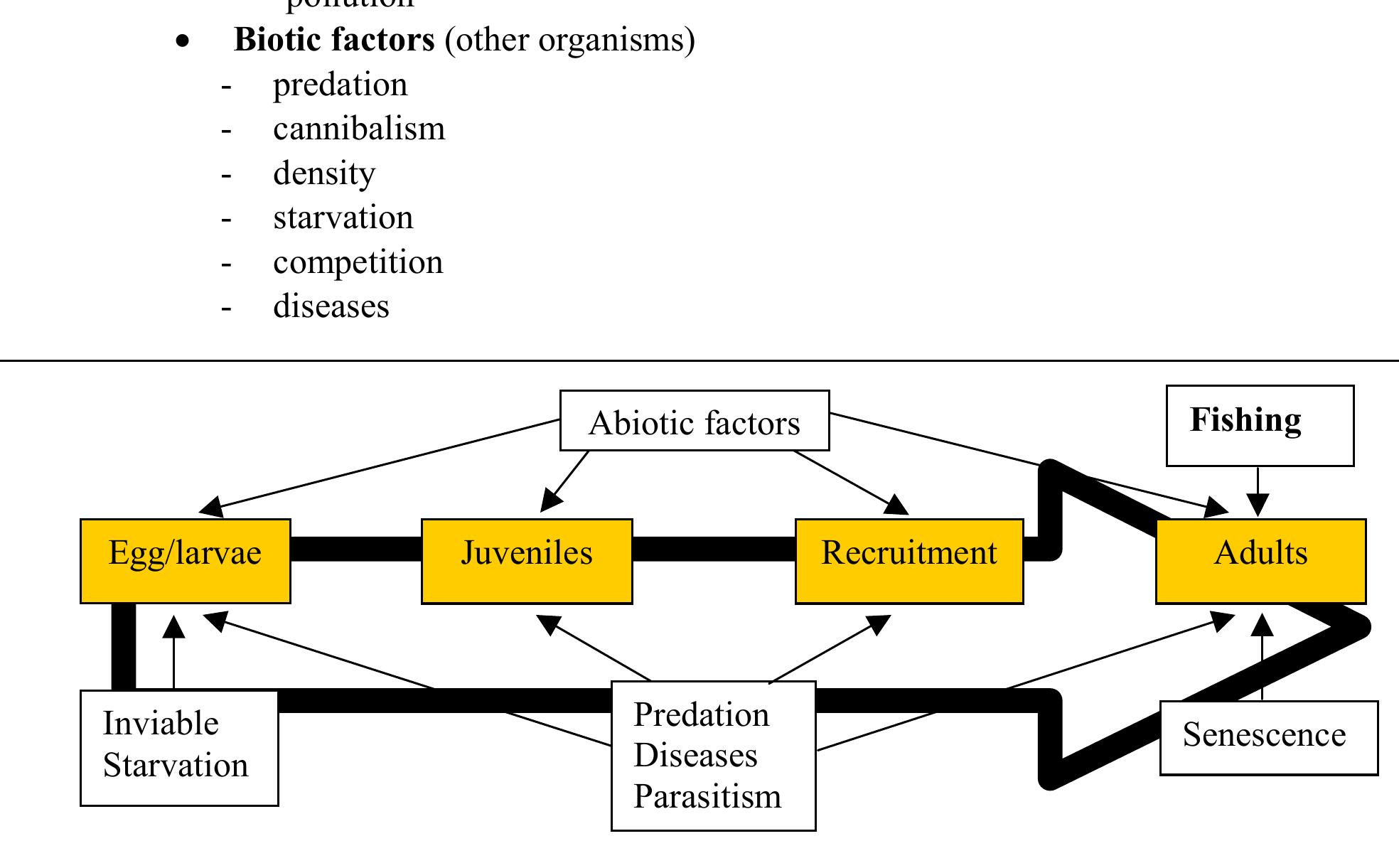 Factors influencing mortality at various life stages of