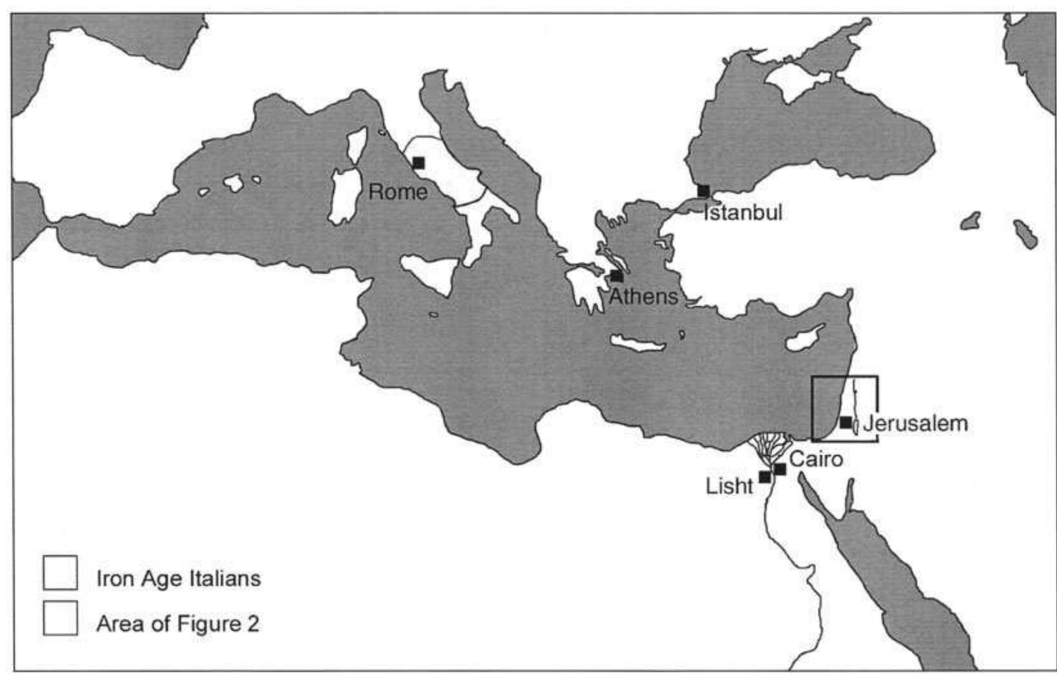 Map of mediterranean area.