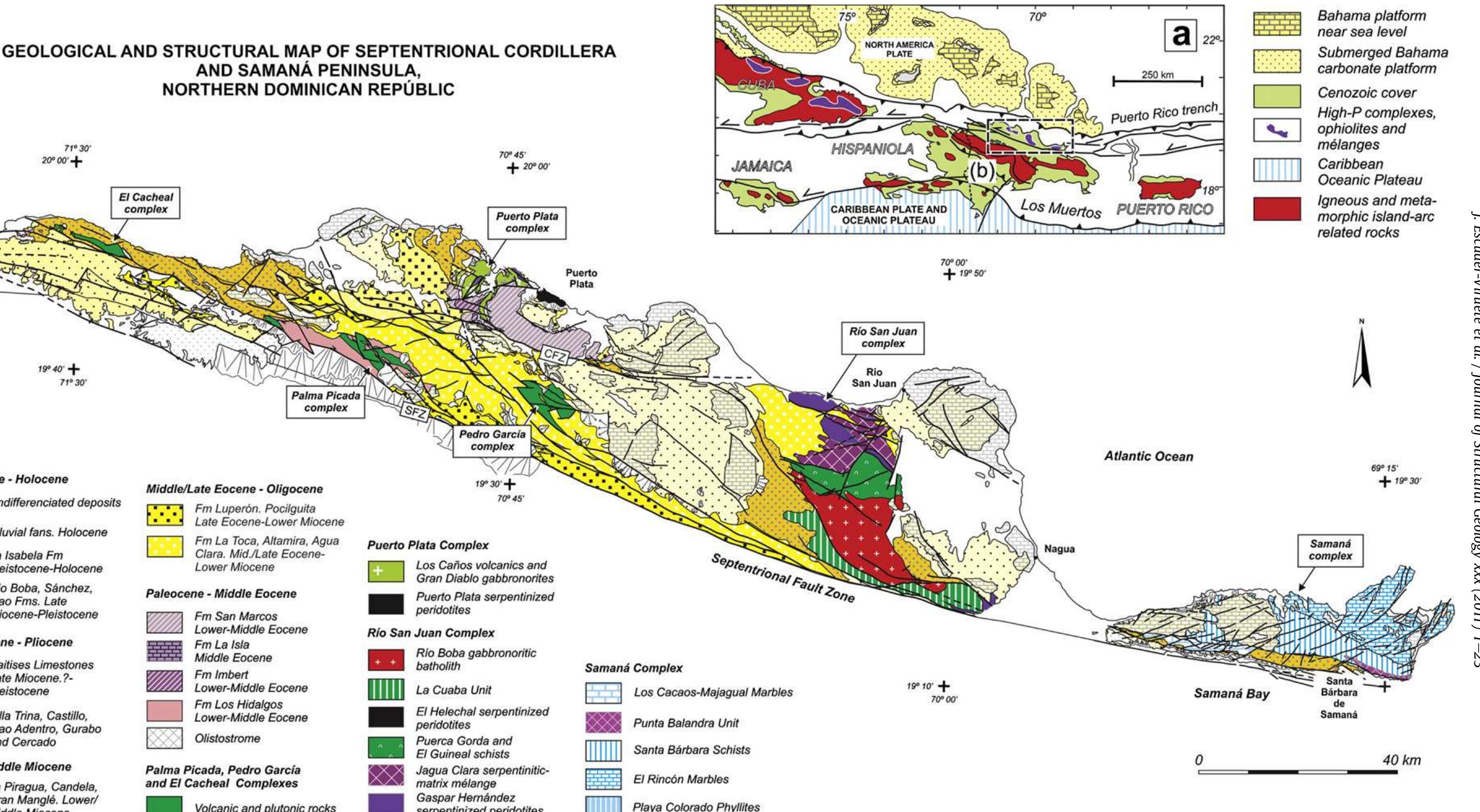 (a) map of the northeastern caribbean plate margin. box