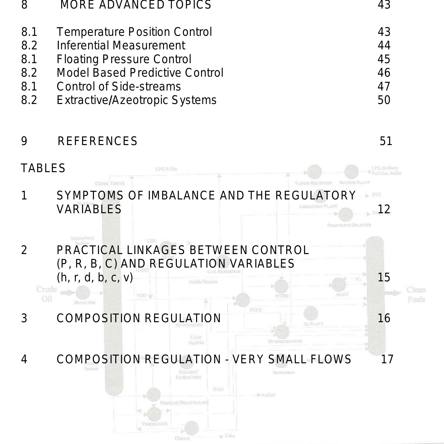 Figure 3 - Control of Continuous Distillation Columns