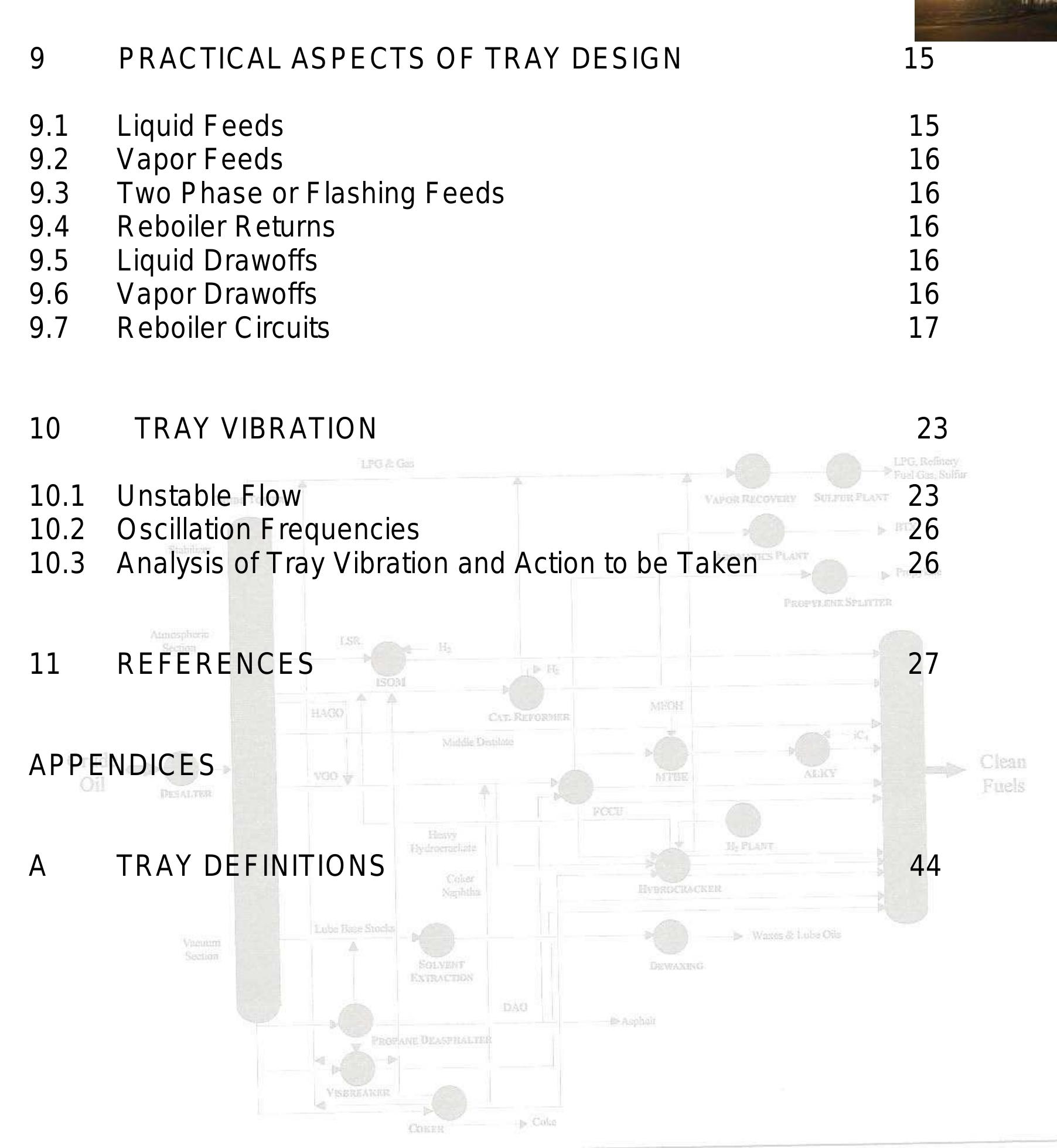 Figure 3 - Design and Rating of Trayed Distillation Columns