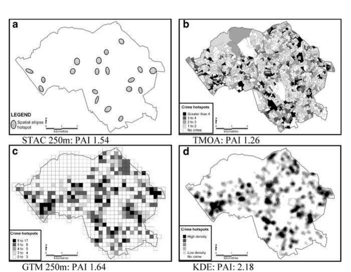 Hotspot maps generated from 3 months of residential burglary