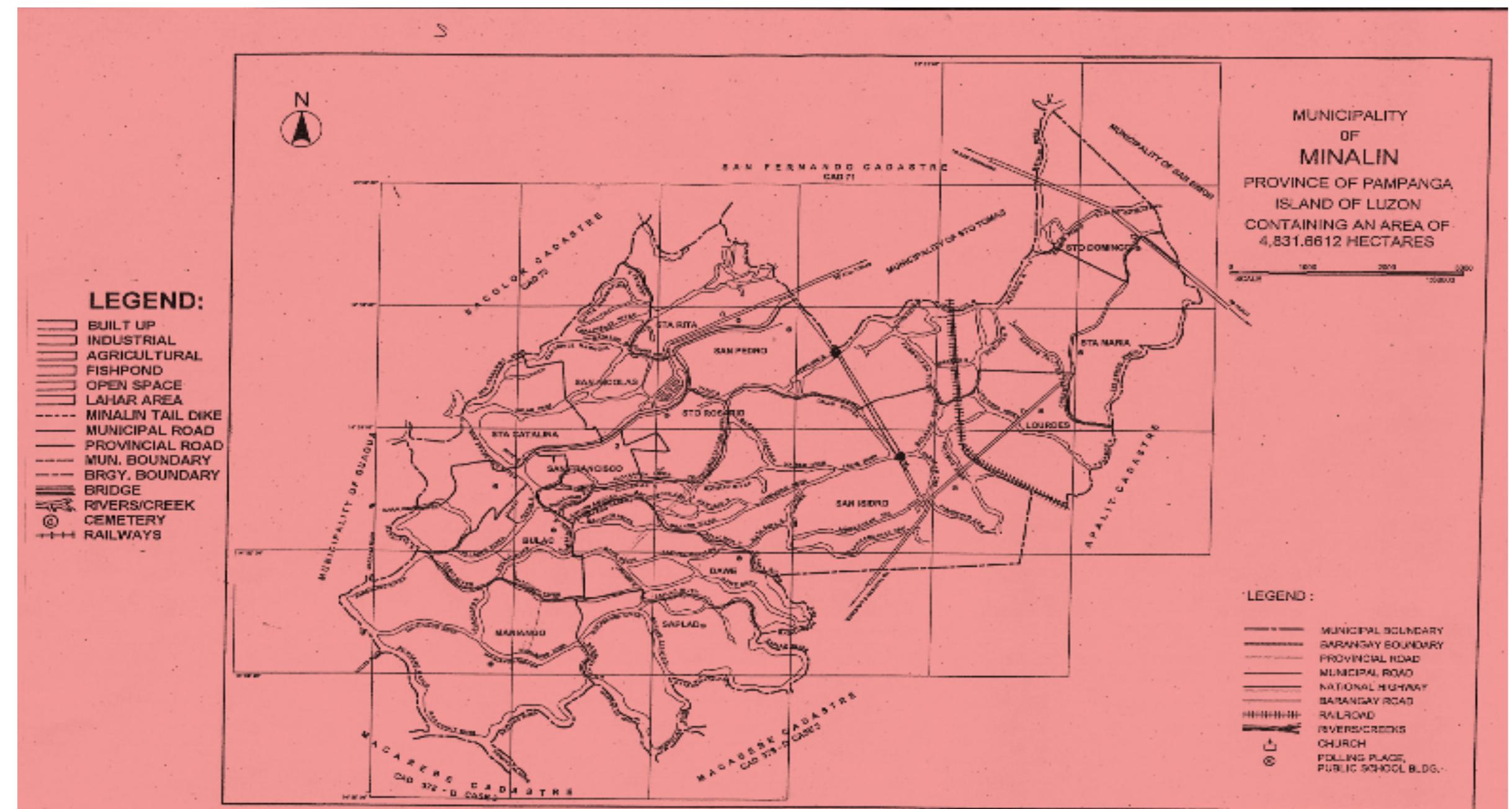 Map of minalin (source: municipal planning and development