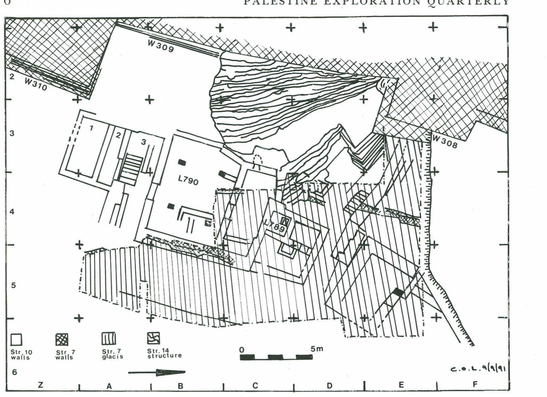 Plan of the area shown in figure 2, showing the ‘jebusite