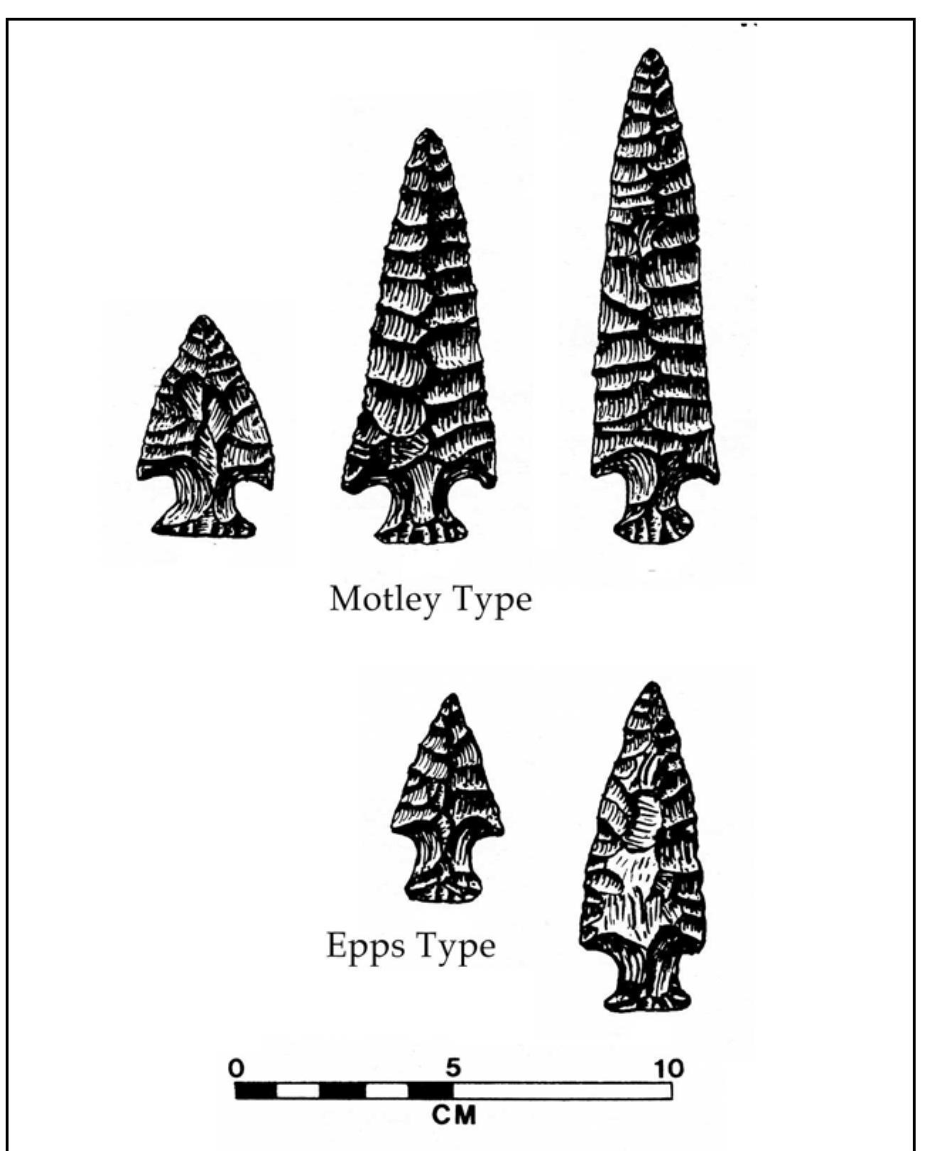 Ure9. typical motley and epps type projectile points