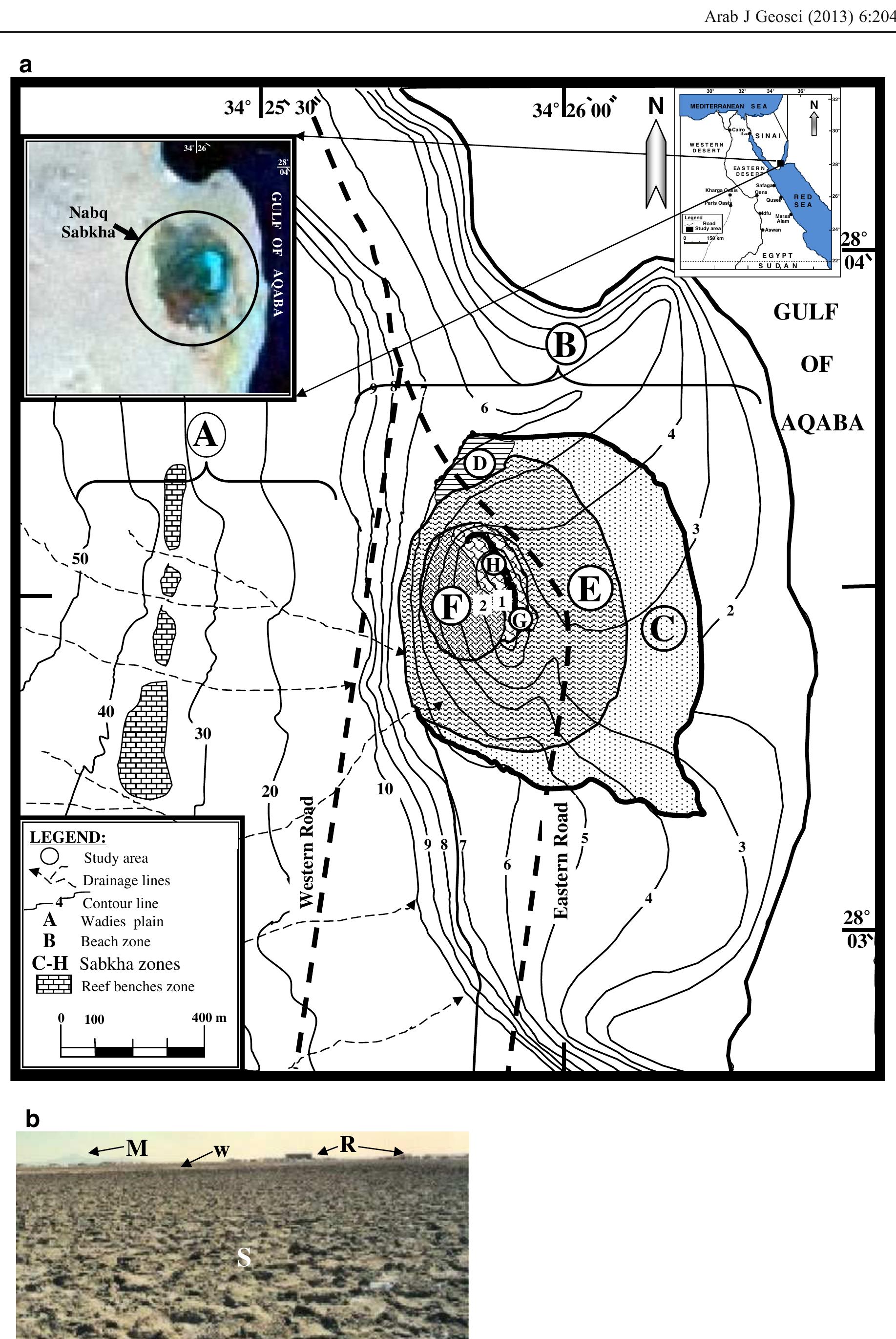 Location map. a location map of nabq sabkha showing the