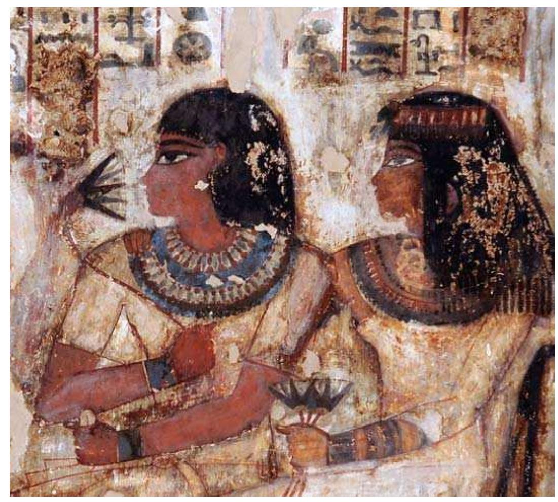 Tt 147 long hall south wall detail of nefer-renpet and his