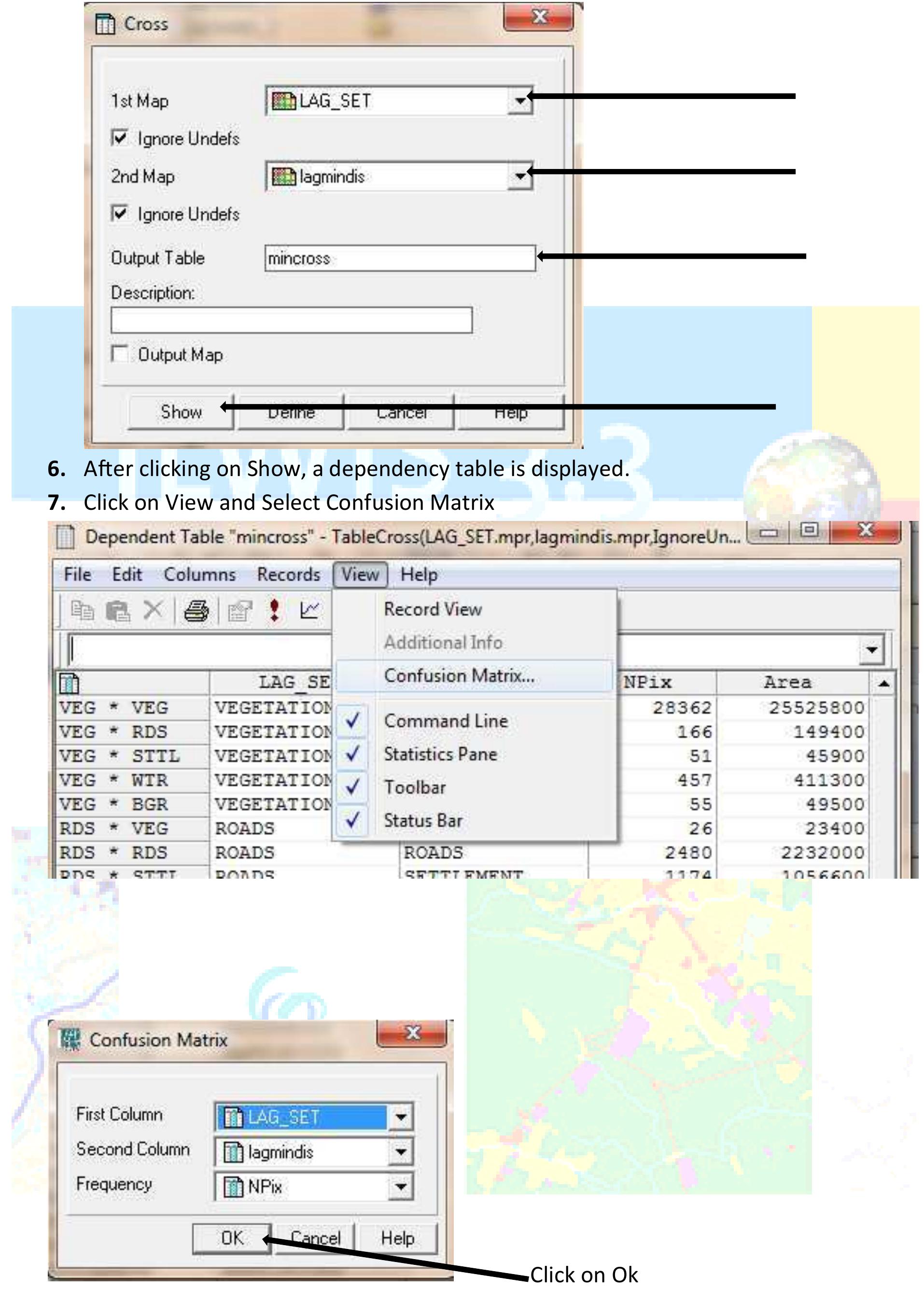 Clicking on the ok button will show the matrix confusion