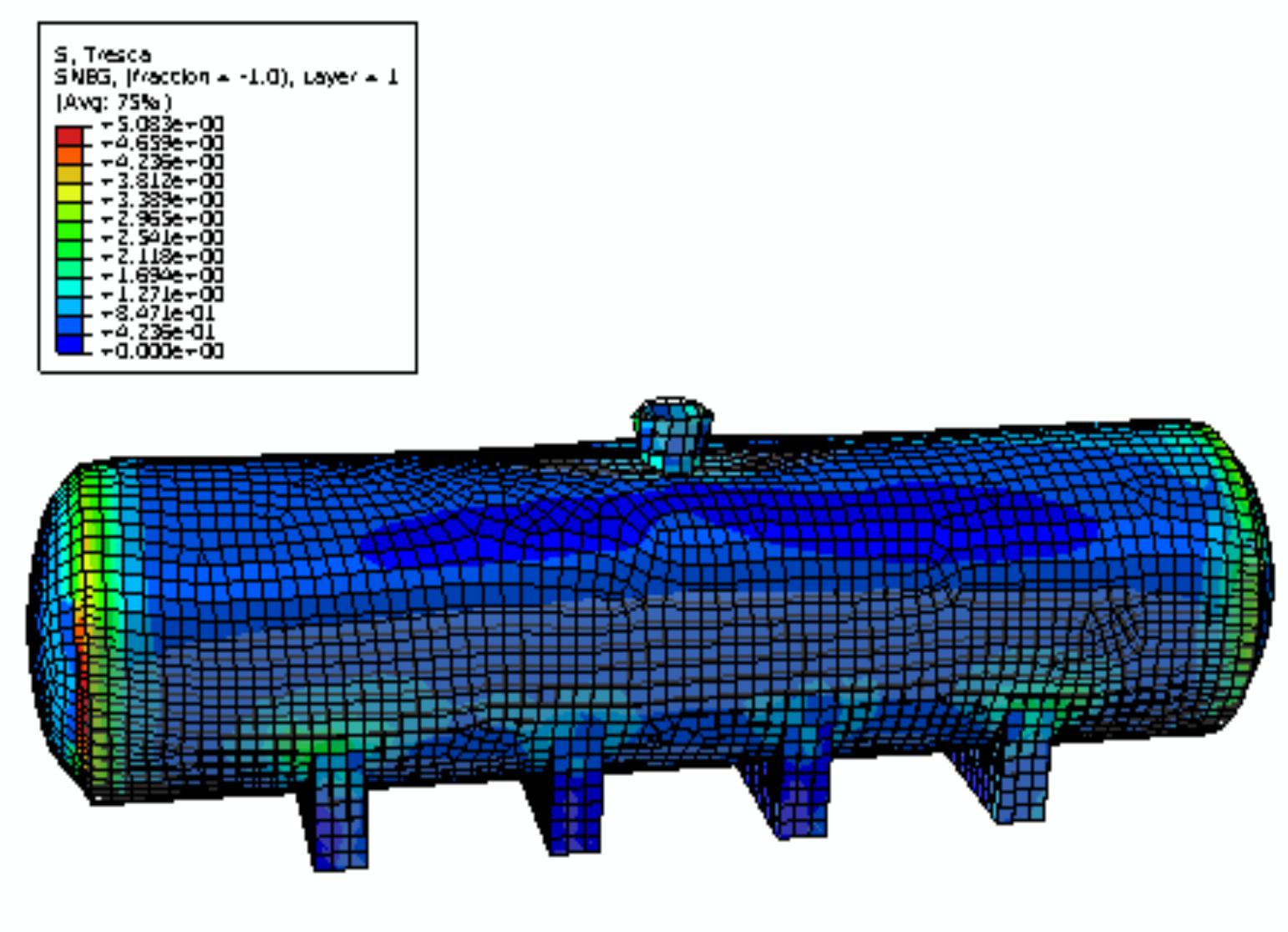The deformed and undeformed shape of the water tank material