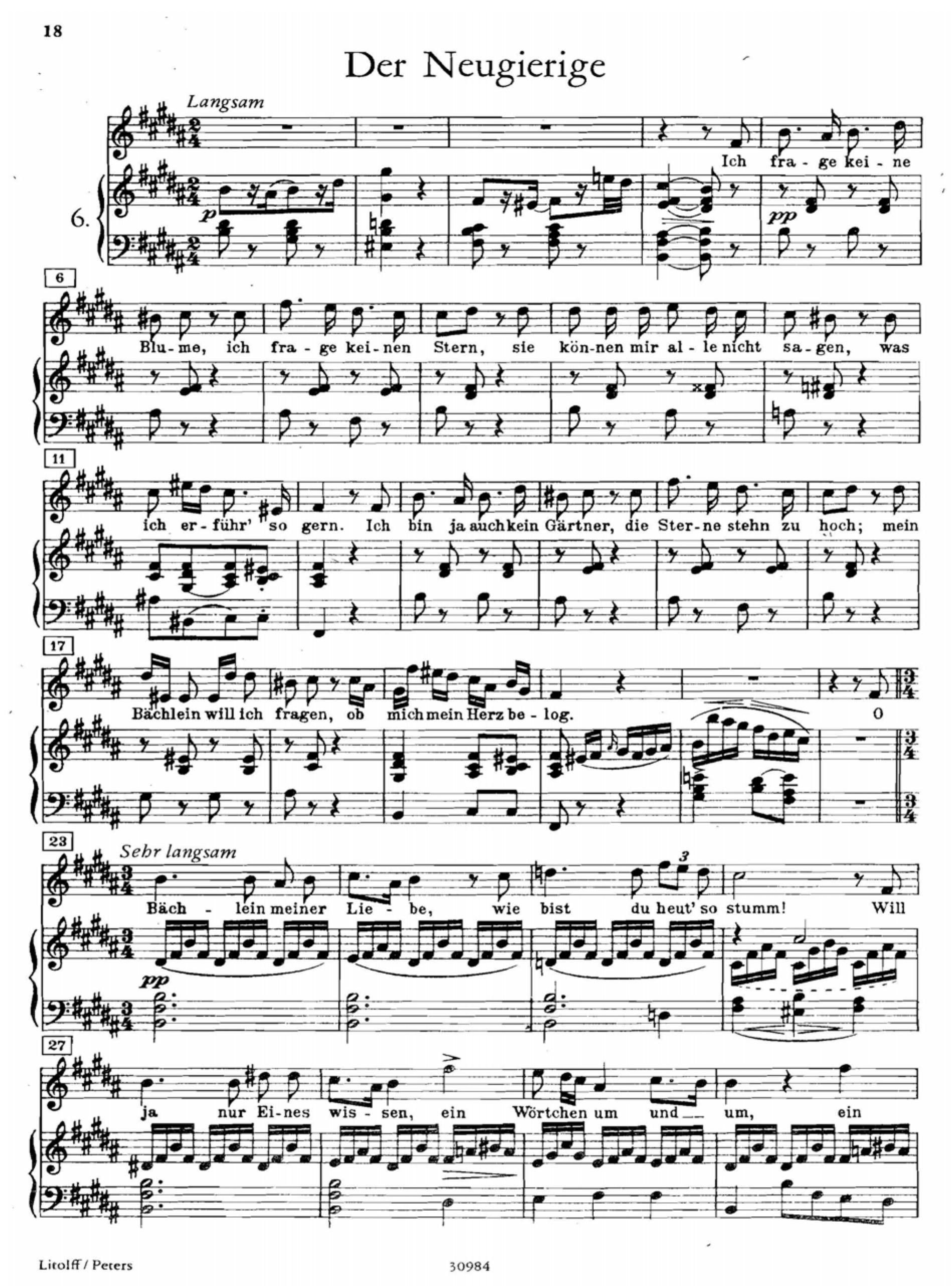 Figure 37 - An Arrangement of Franz Schubert`s Cycle of
