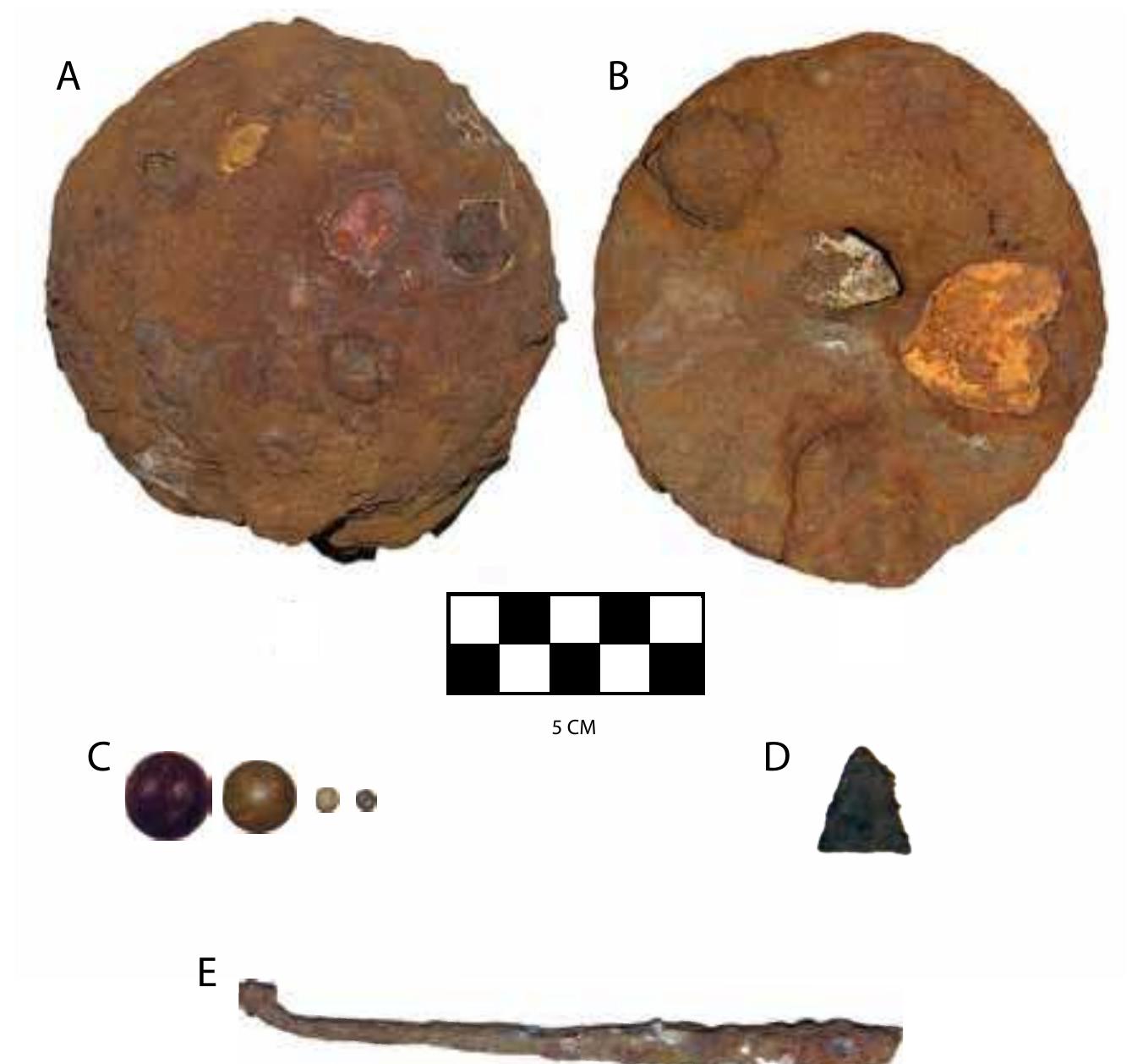 16. examples of arms group artifacts: outer surface of