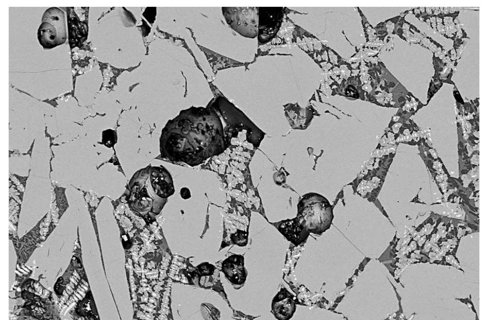 Sem backscattered electron image of a well-consolidated