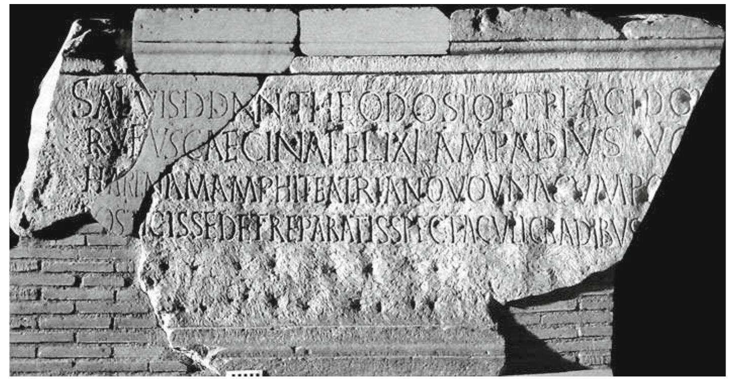 Recently reassembled epigraph of the prefect rufius caecina