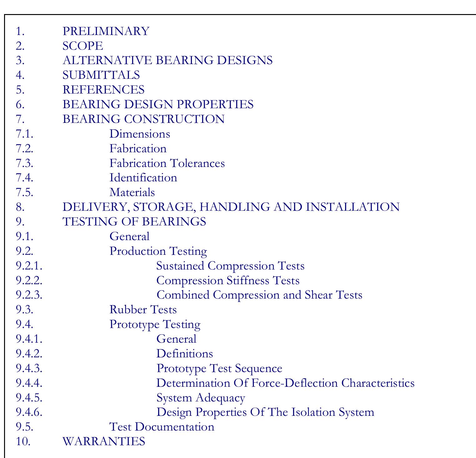 Examples of specifications for seismic isolation can be