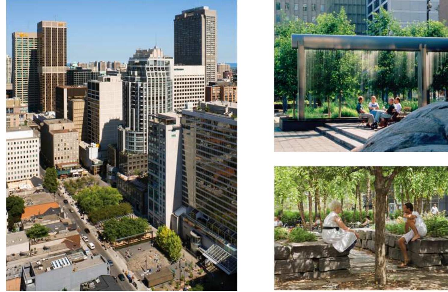 Adjoining blocks. each linear park segment is distinct in