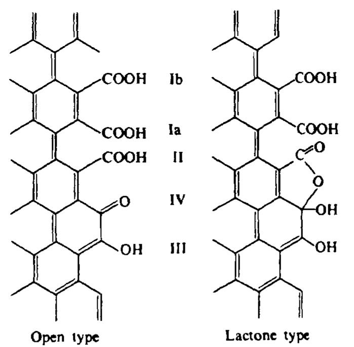 3. surface oxides on carbon surface. { : carboxyl group, a