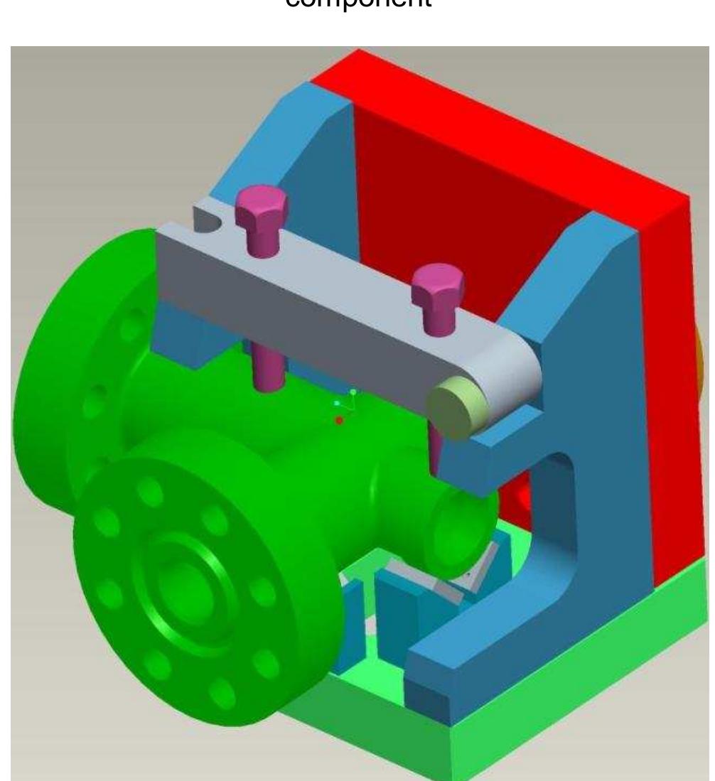 3d view of fixture assembly with component