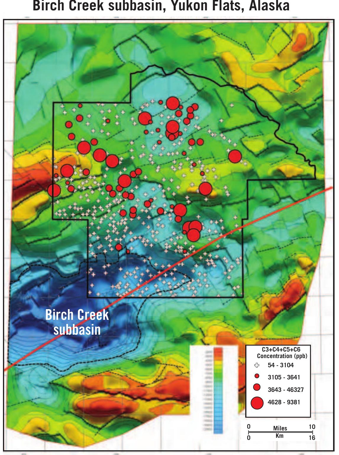 This map shows depth to basement interpreted from gravity