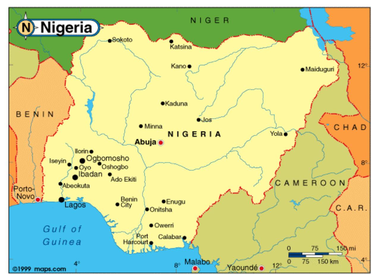 1 map of nigeria 3.2 climatic and agro ecological zones the