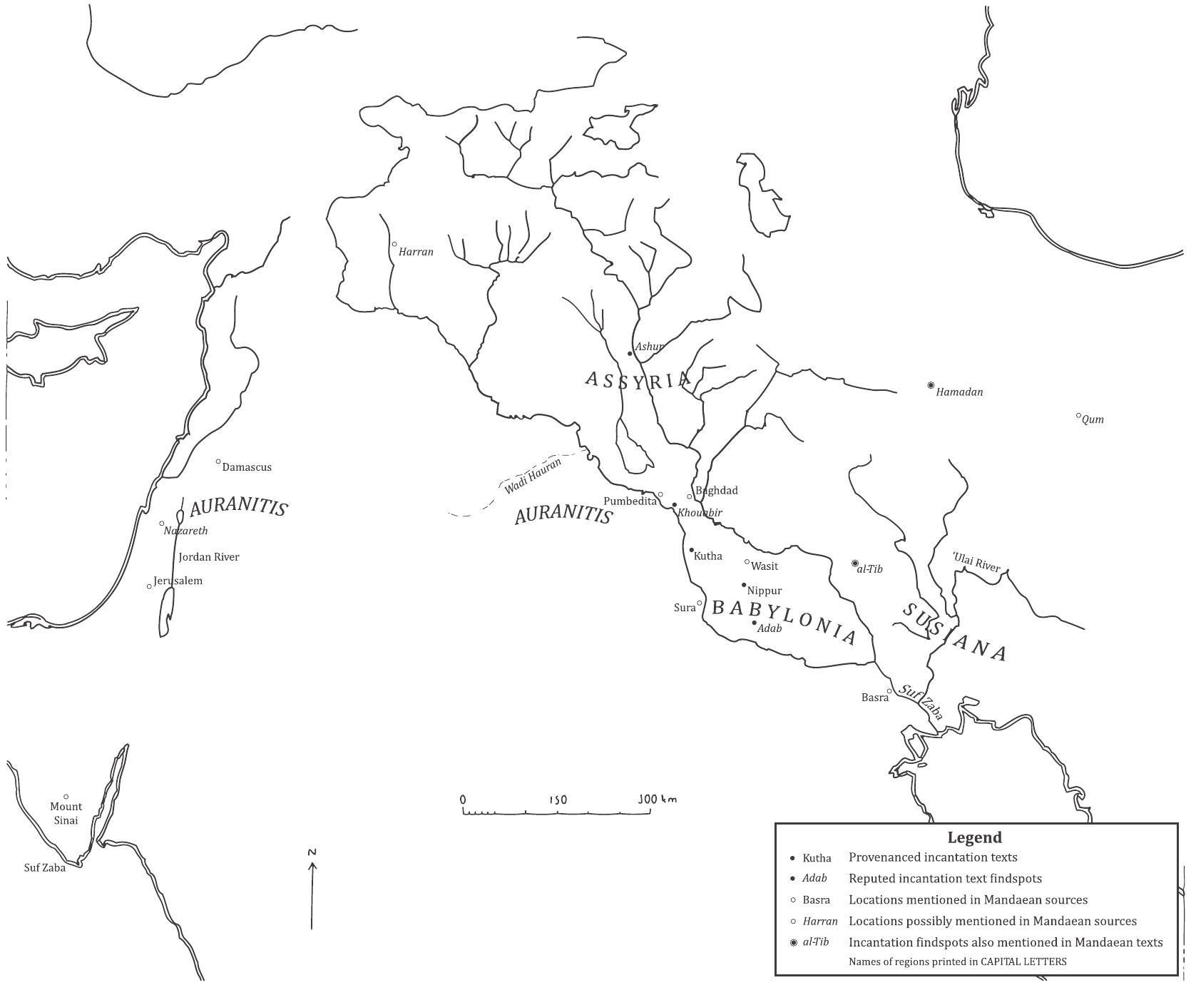 Map of late antique mesopotamia indicating all provenanced