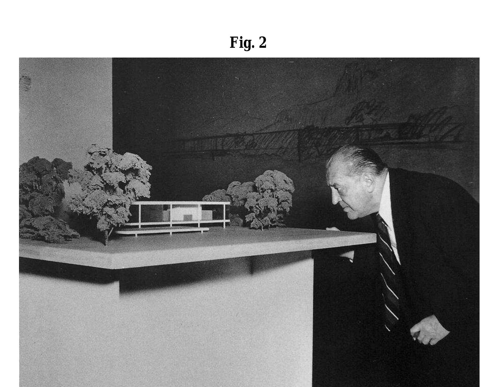 Mies viewing model of the farnsworth house, the museum of