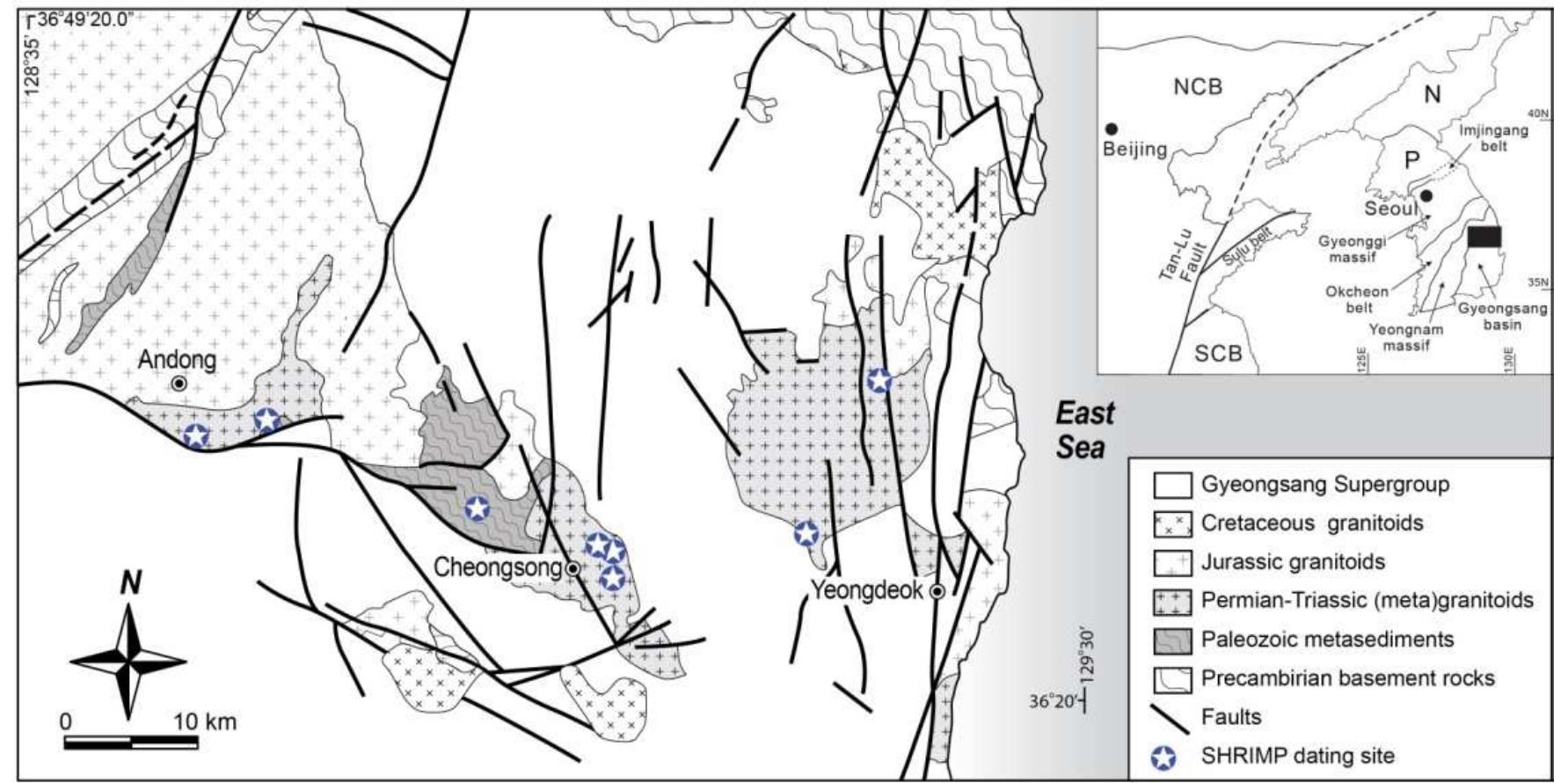 Geologic map of the andong-cheongsong-yeongdeok area and